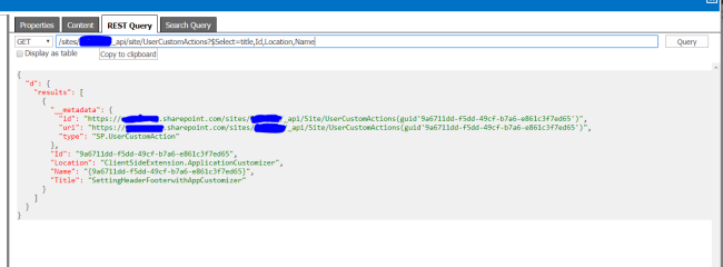 SharePoint Online - Delete Custom Action Via Rest API